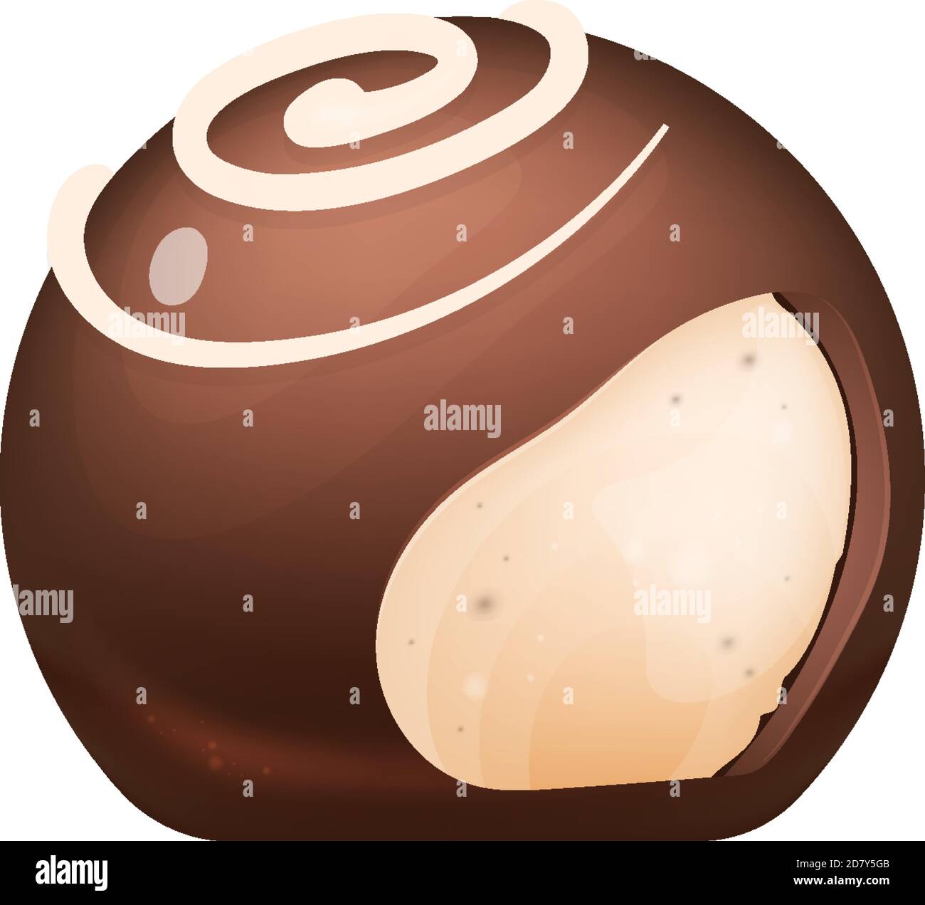 Cut chocolate candy, sugar confectionery realistic vector illustration ...