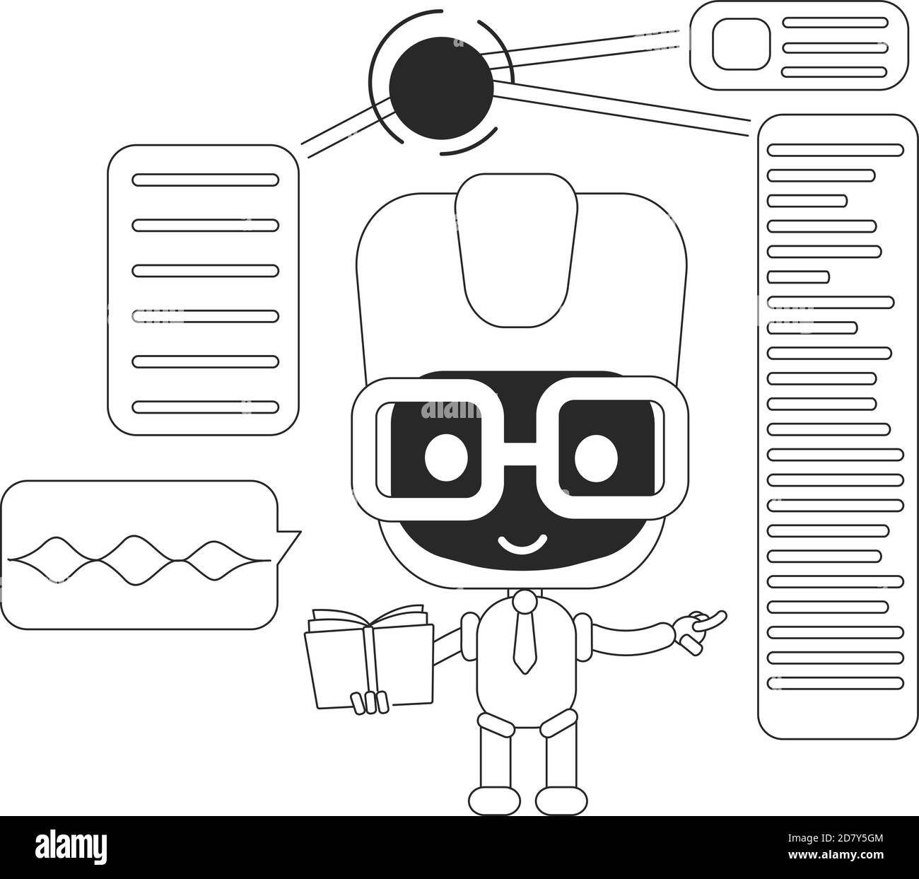 Super bot thin line concept vector illustration Stock Vector Image & Art - Alamy