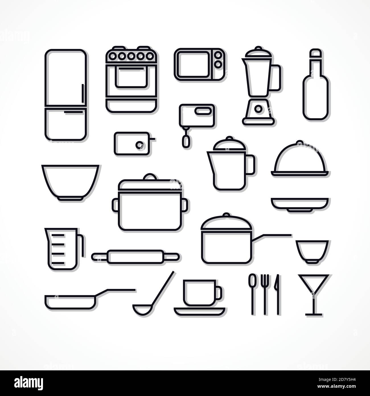 Kitchen set vector vectors hi-res stock photography and images - Alamy