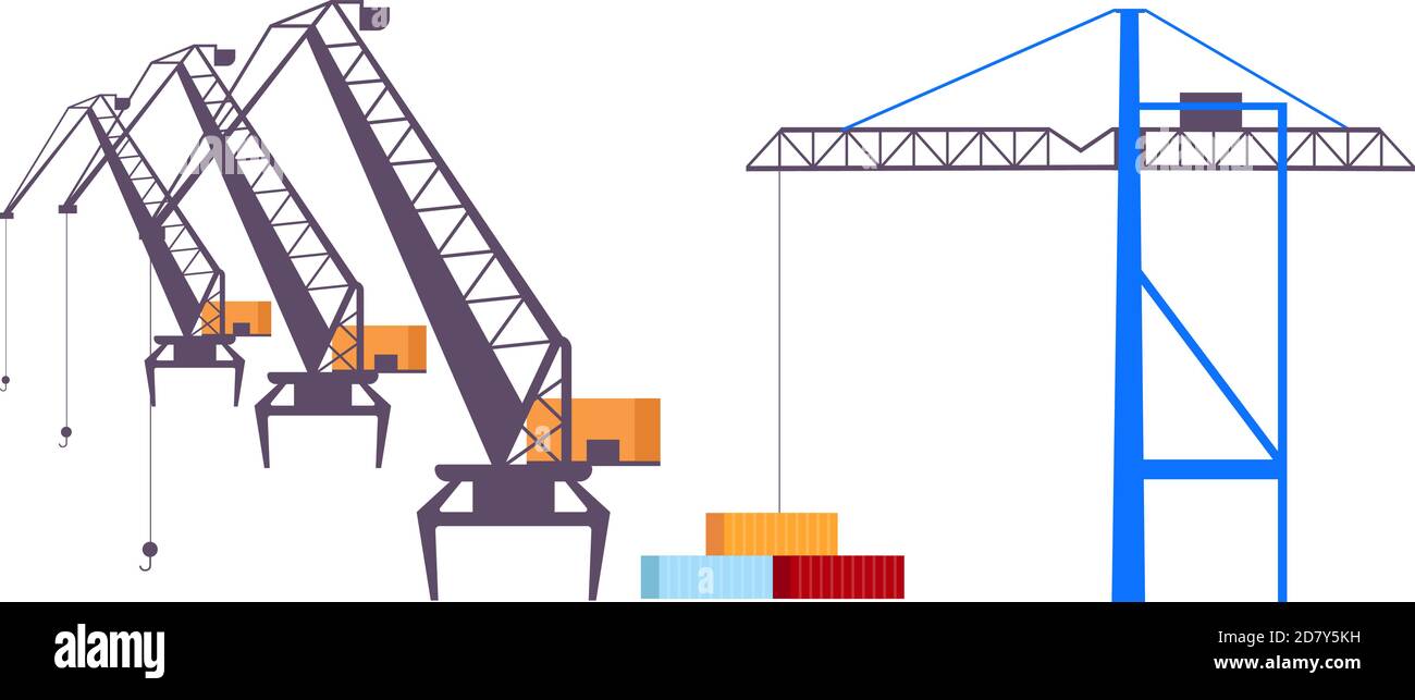 Dock site cranes Stock Vector Images - Alamy
