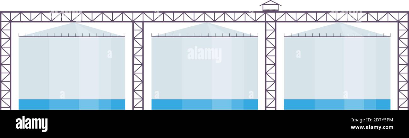 Industrial reservoirs cartoon vector illustration Stock Vector Image ...