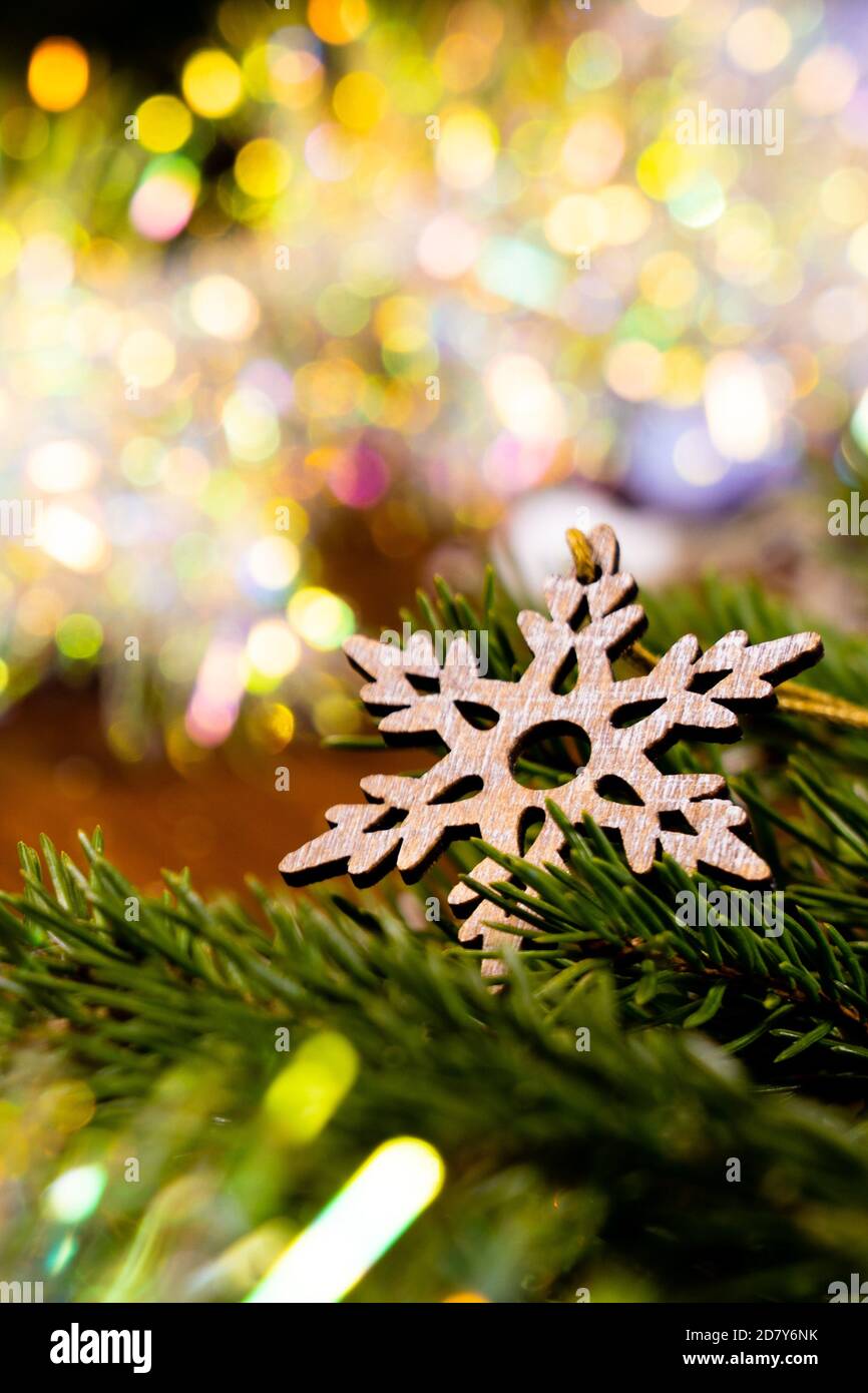 Christmas background with festive decoration Stock Photo - Alamy