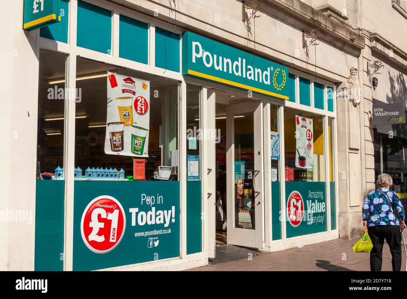 Cardiff, Wales, UK, September 14, 2016 : Poundland advertising logo ...