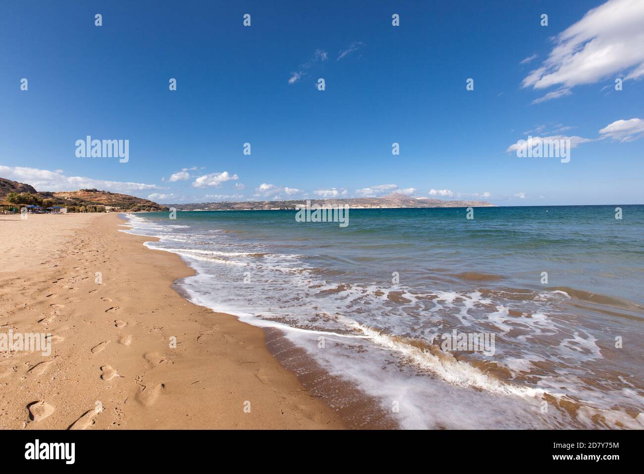 Footprints in the sand in the stunning beaches in Northern Crete Greece ...