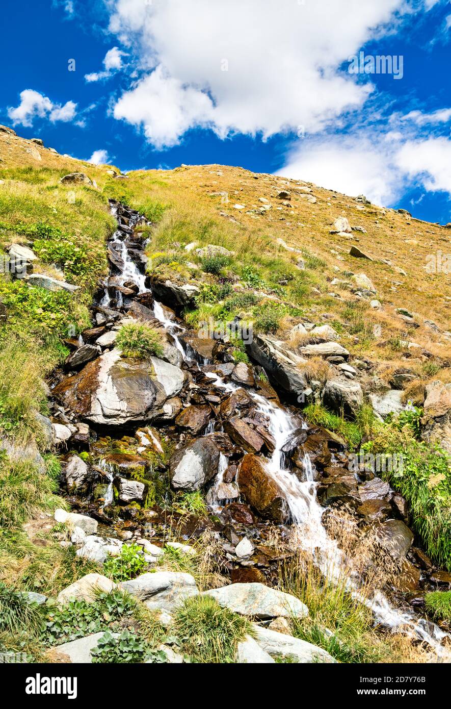 Stellisee brook at the Pennine Alps in Switzerland Stock Photo - Alamy