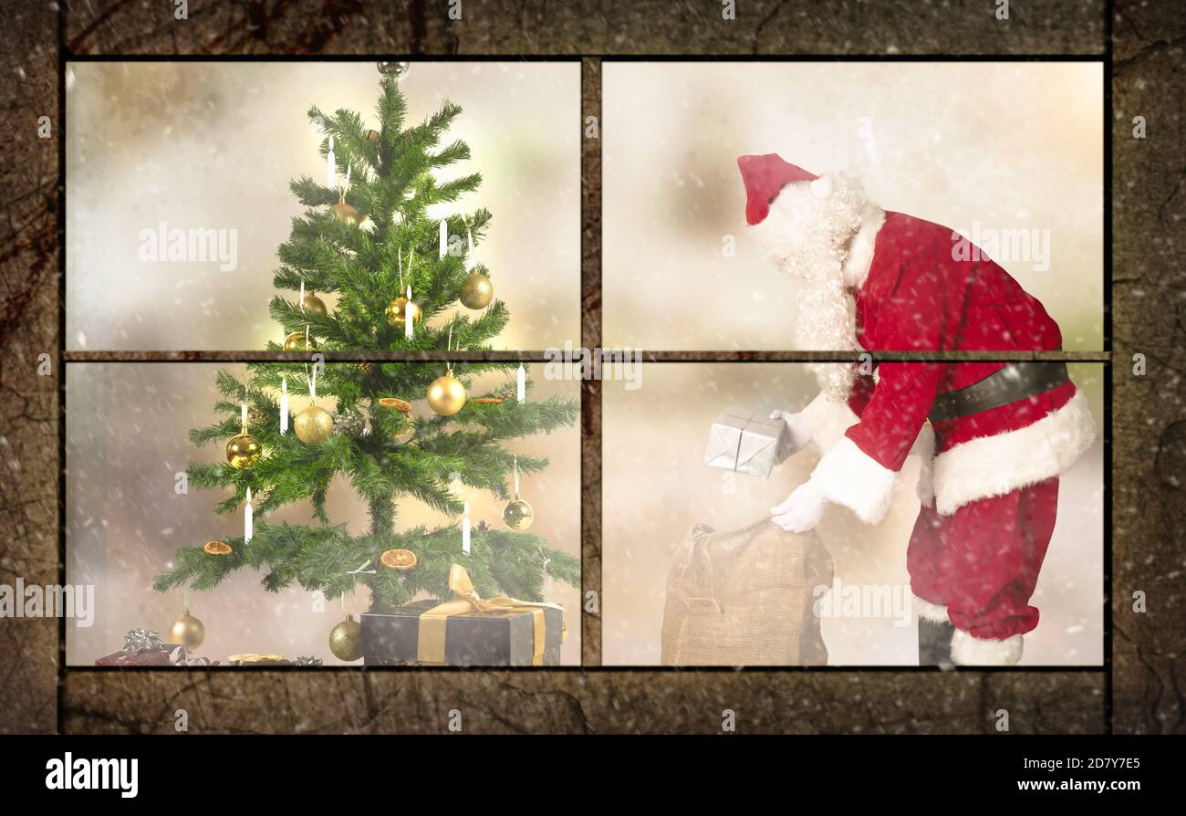 View through window christmas tree hi-res stock photography and images ...