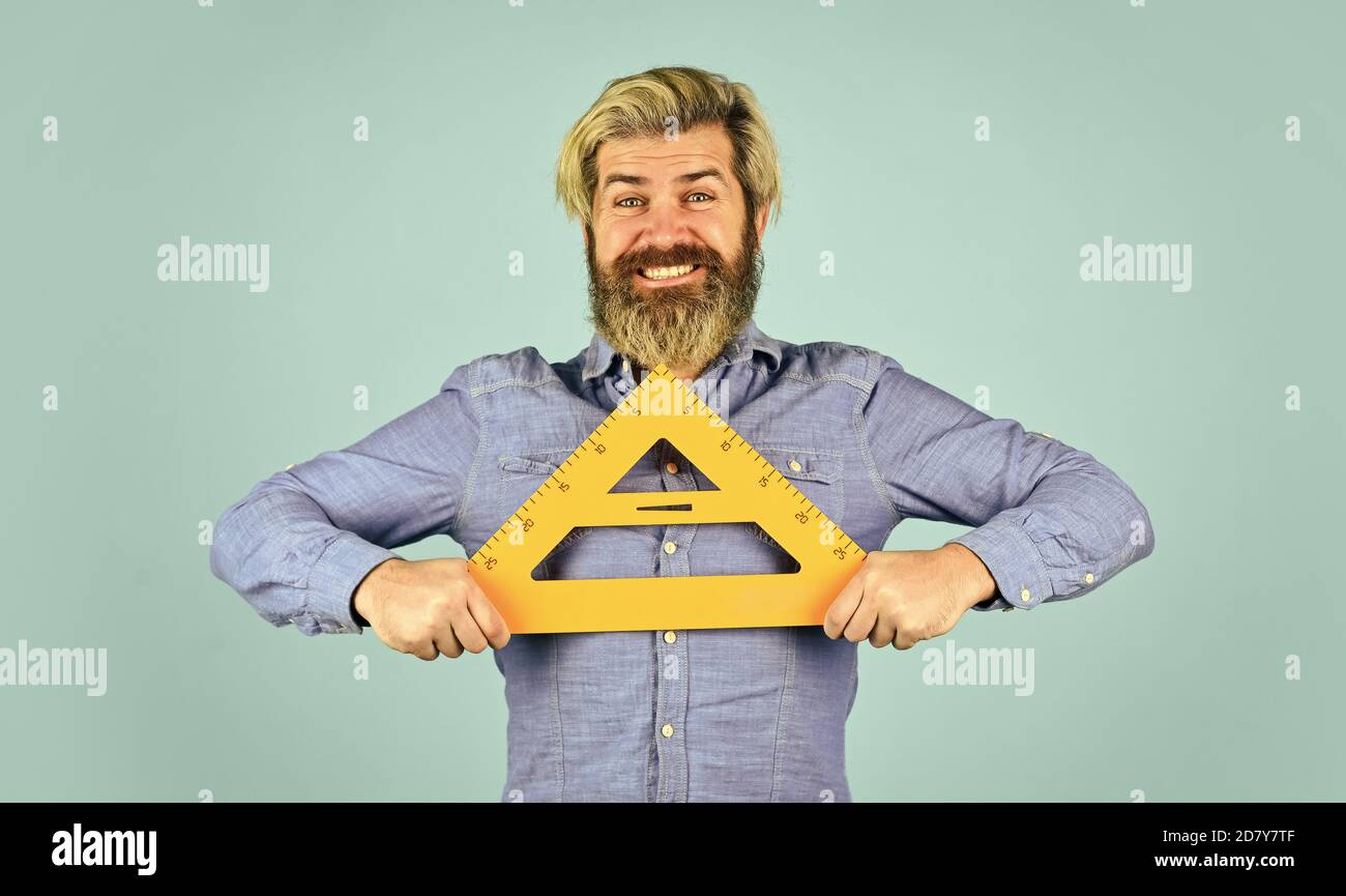 precision measurement tool. man use triangle. math or mathematics. Stem ...