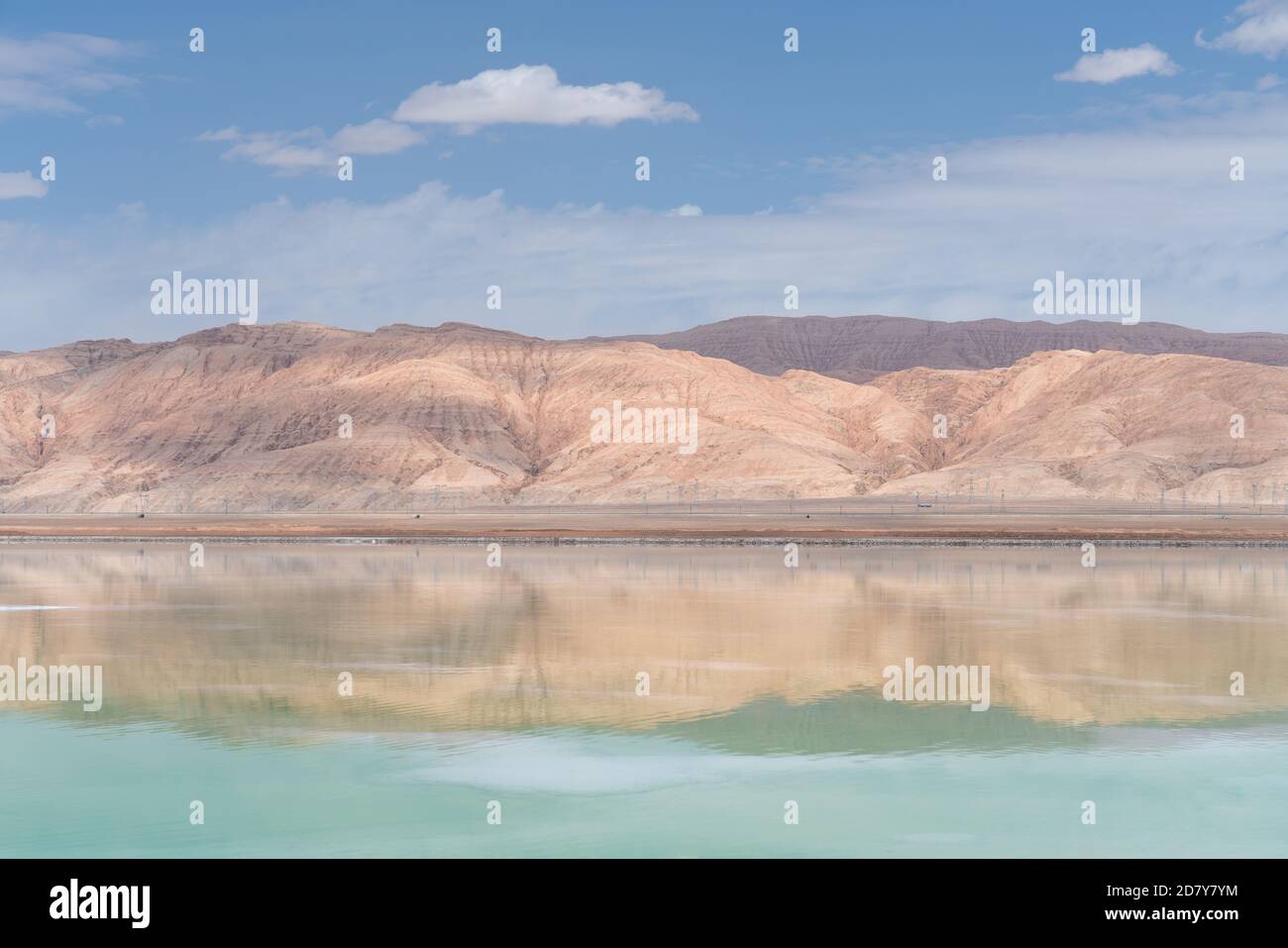 Aerial of salt lakes, natural landscape. Photo in Qinghai, China Stock ...