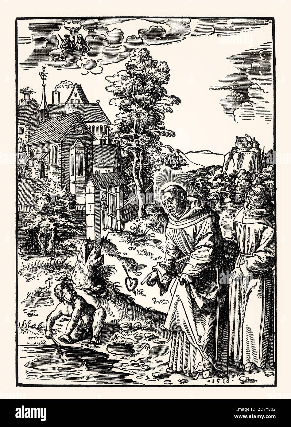 Saint Augustine and the boy exhausting the ocean, Wolf Traut, 16th ...