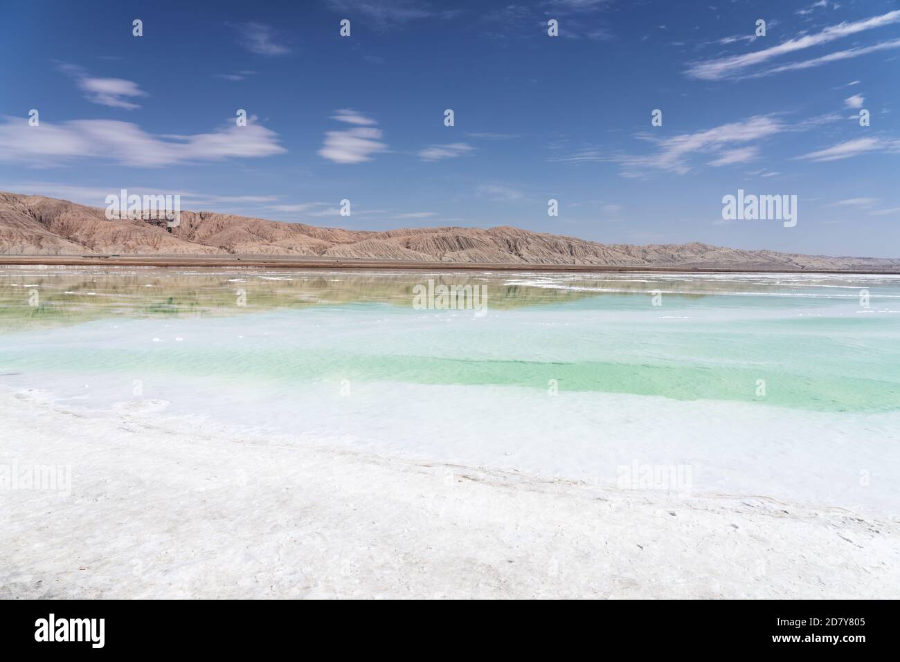 Aerial of salt lakes, natural landscape. Photo in Qinghai, China Stock ...