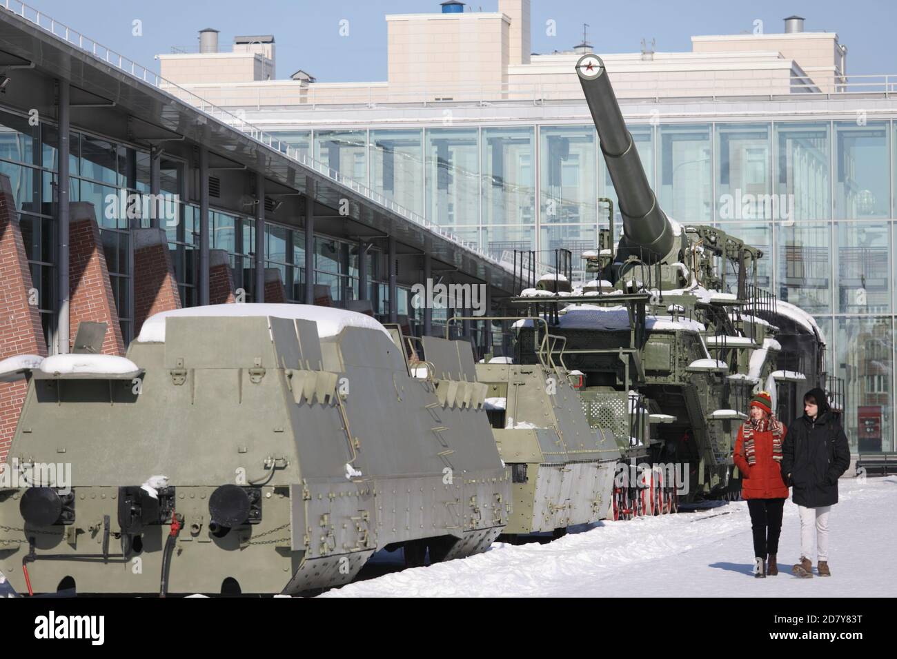 St. Petersburg, Russia - March 4, 2018: Super-heavy railway gun TM-3-12 ...