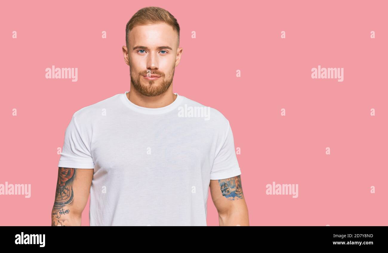 Young irish man wearing casual clothes depressed and worry for distress ...