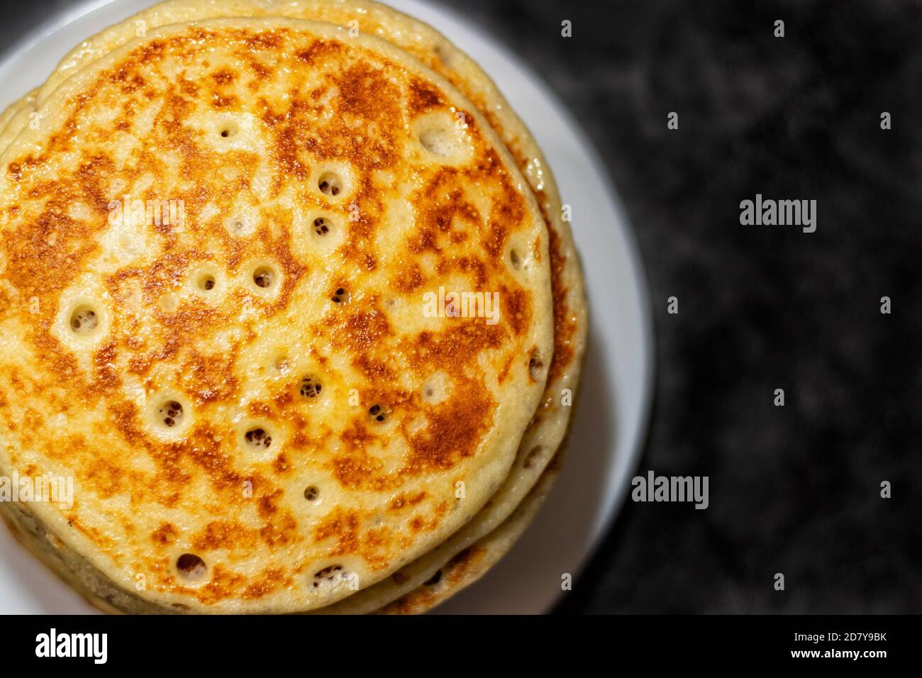 A stack of fresh and aromatic pancakes. View from above Stock Photo - Alamy