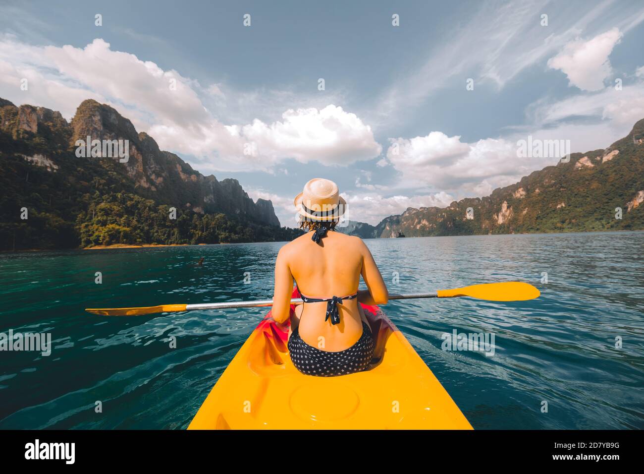 Kayaking at tropical ocean Stock Photo - Alamy