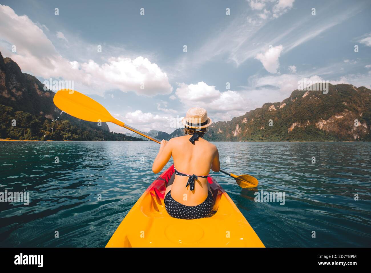 Kayaking at tropical ocean Stock Photo - Alamy