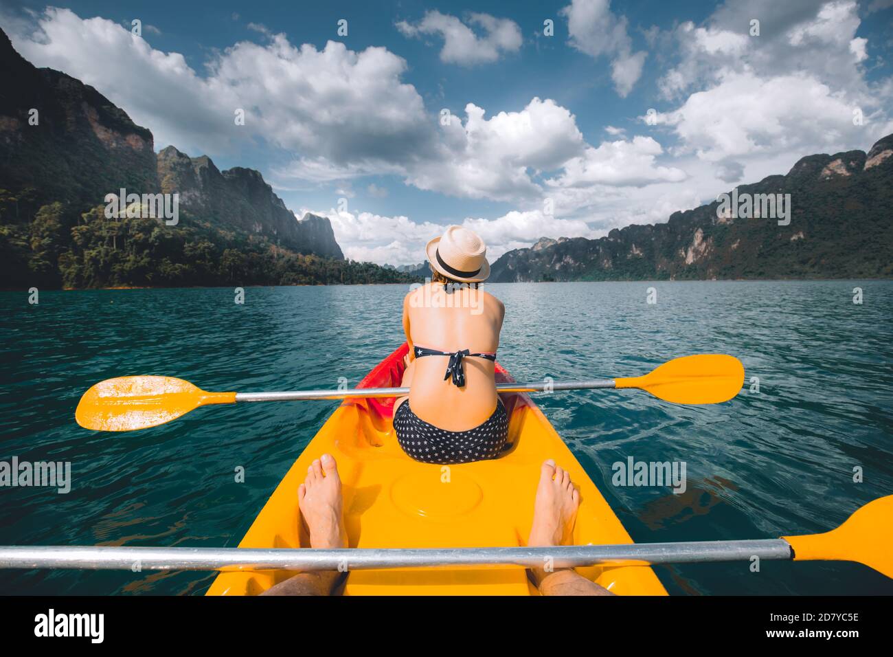 Kayaking at tropical ocean Stock Photo - Alamy
