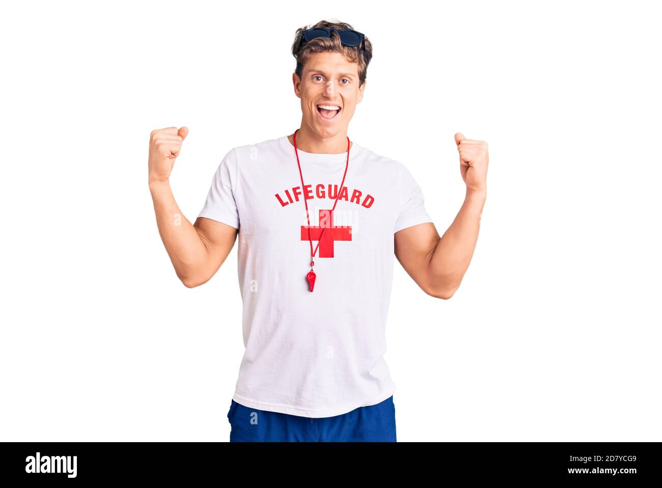 Confident lifeguard man wearing red hi-res stock photography and images ...