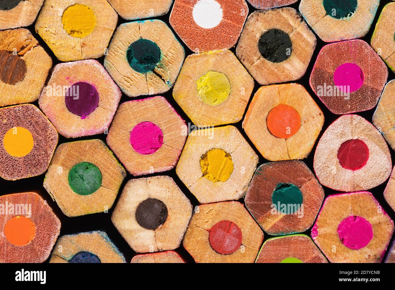 Texture of colored pencils, close-up Stock Photo - Alamy