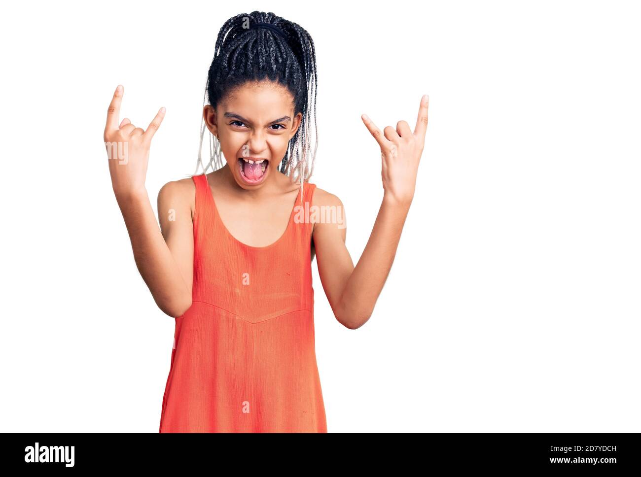 Cute african american girl wearing casual clothes shouting with crazy ...