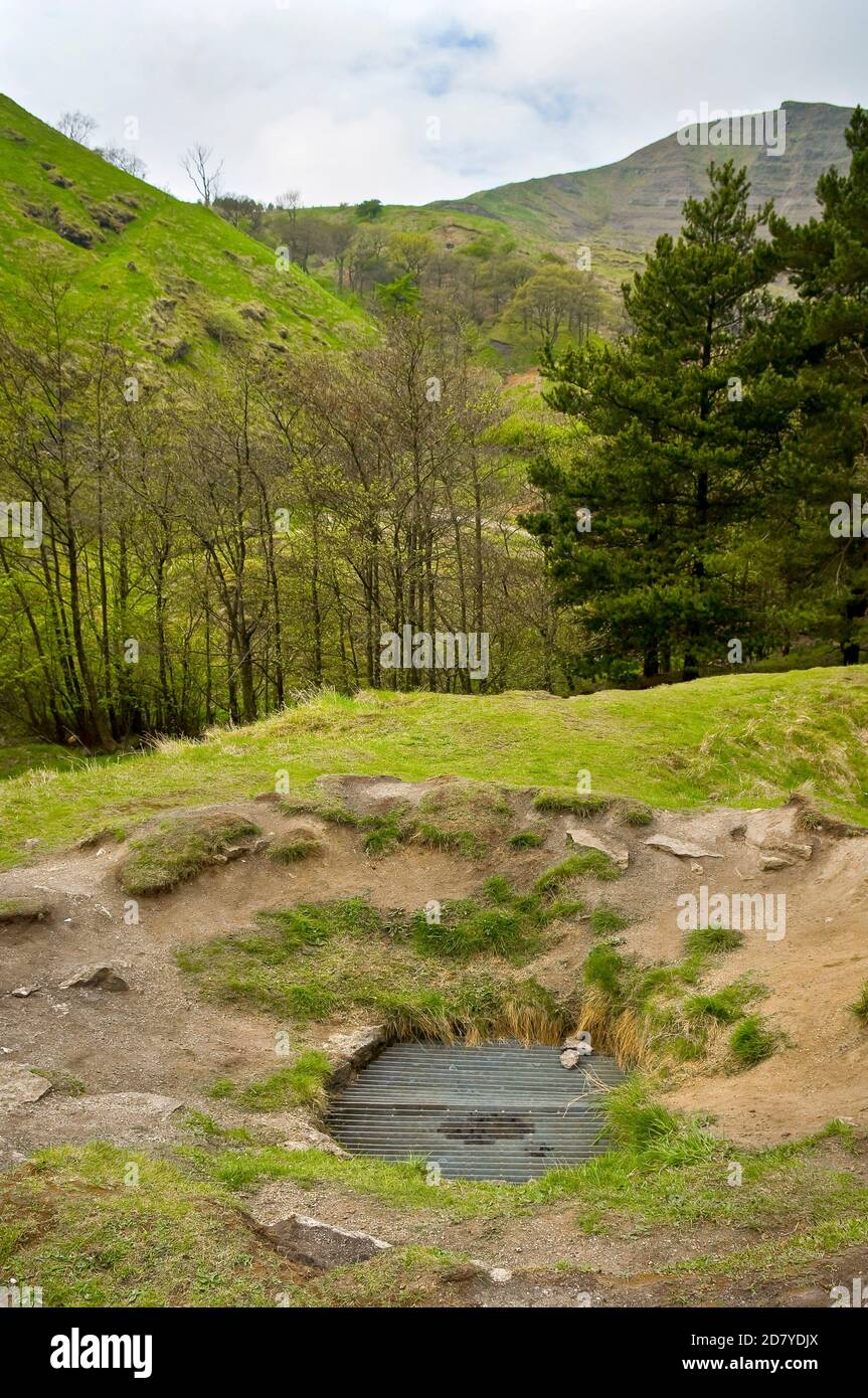 The grilled and backfilled Knowles Engine shaft, used for access and ...