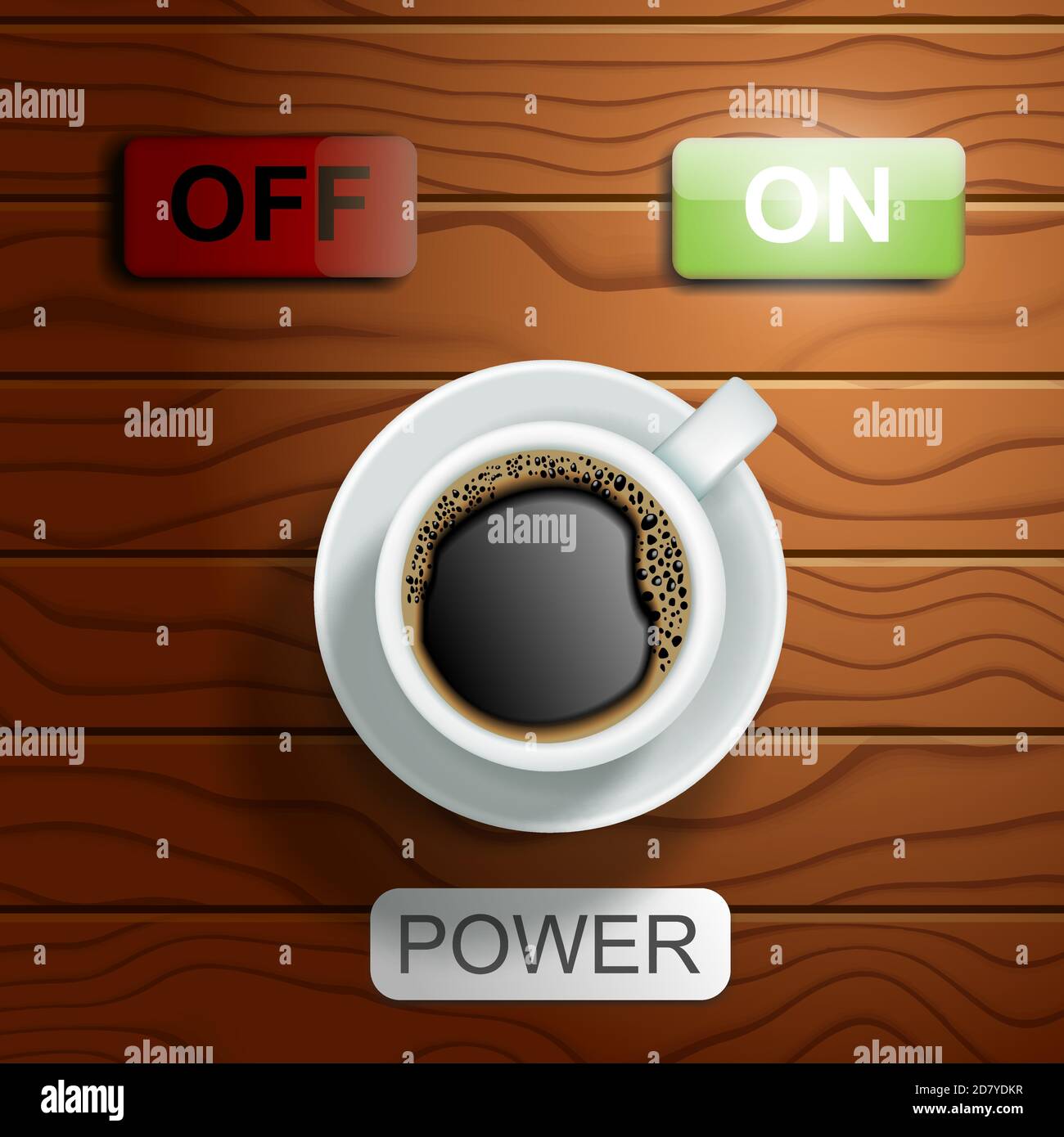 Coffee power concept vector realistic illustration Stock Vector Image ...
