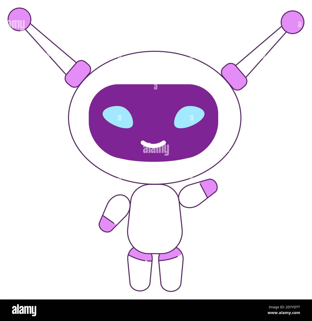 Cute modern robot violet linear object Stock Vector Image & Art - Alamy