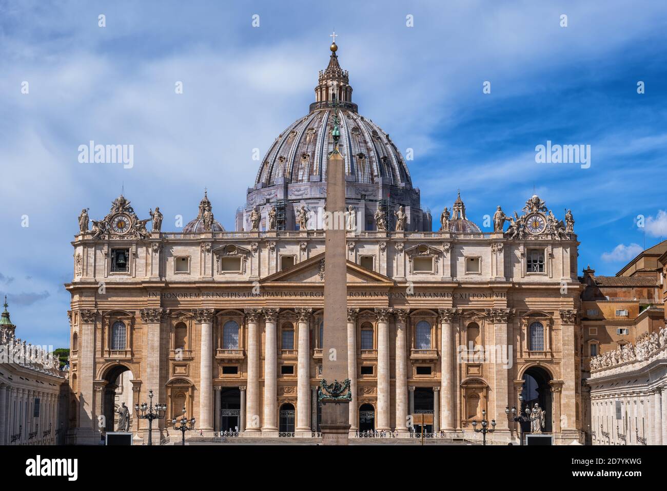 Papal Basilica of Saint Peter and Egyptian obelisk in Vatican, Rome ...