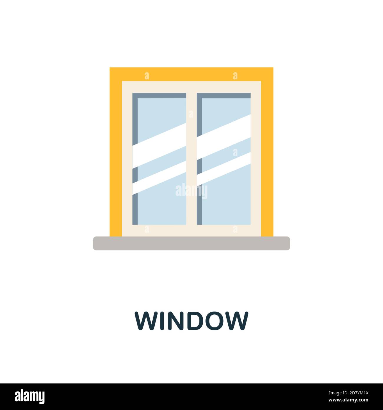 Window icon. Simple element from construction collection. Creative ...