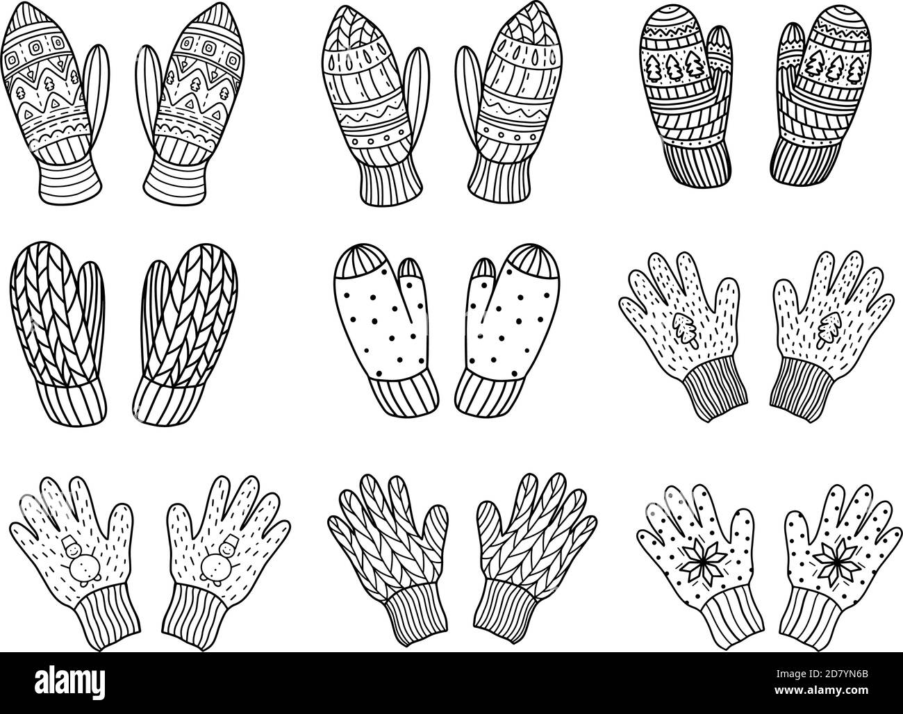 Mittens gloves Black and White Stock Photos & Images - Alamy