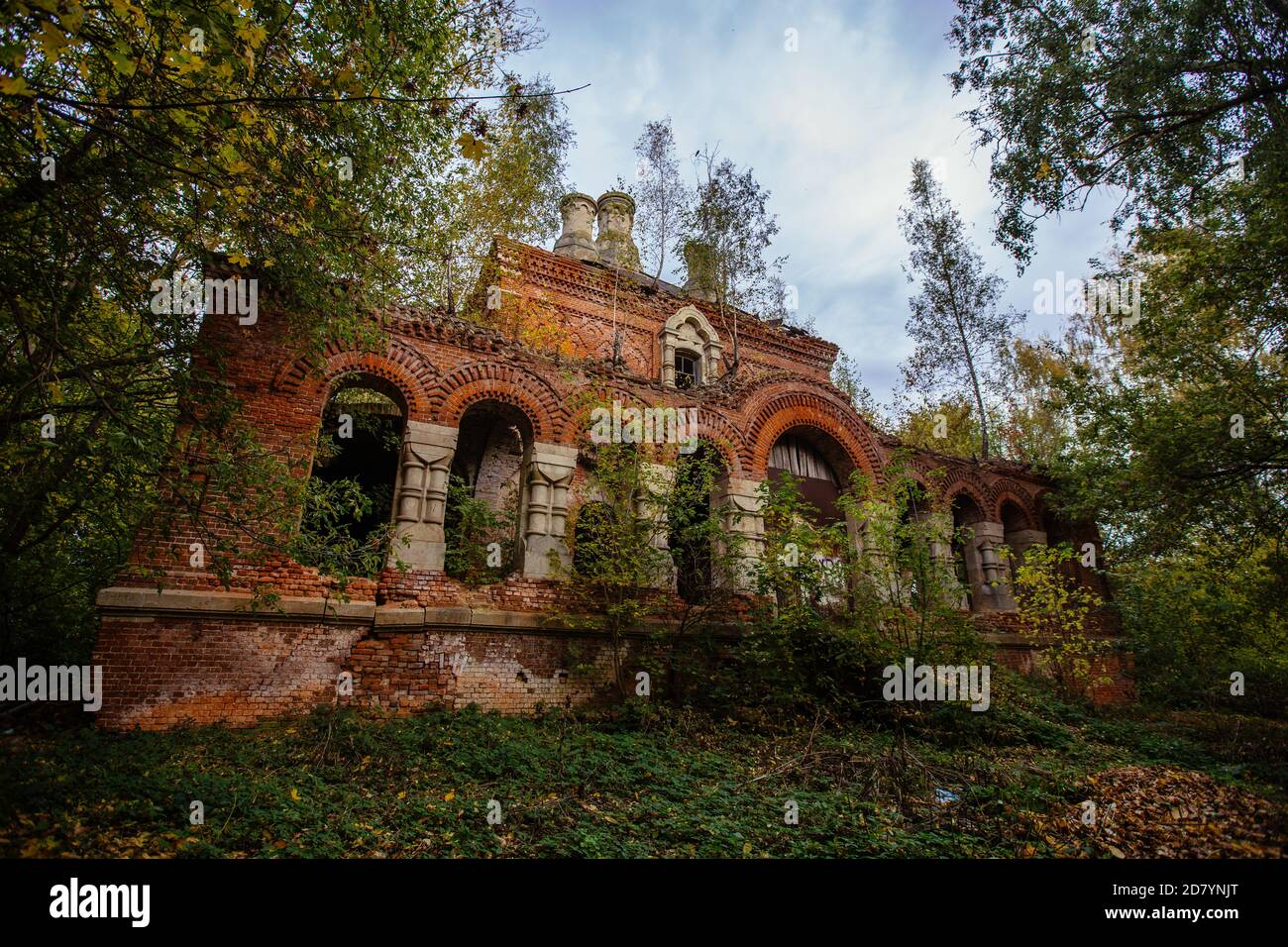 Old ancient abandoned church ruins overgrown by plants Stock Photo - Alamy