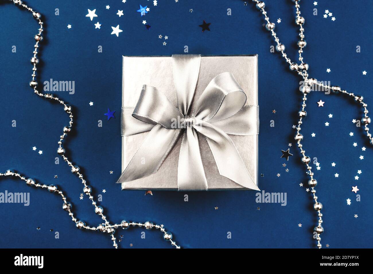 Christmas background of gift box and decorations Stock Photo - Alamy