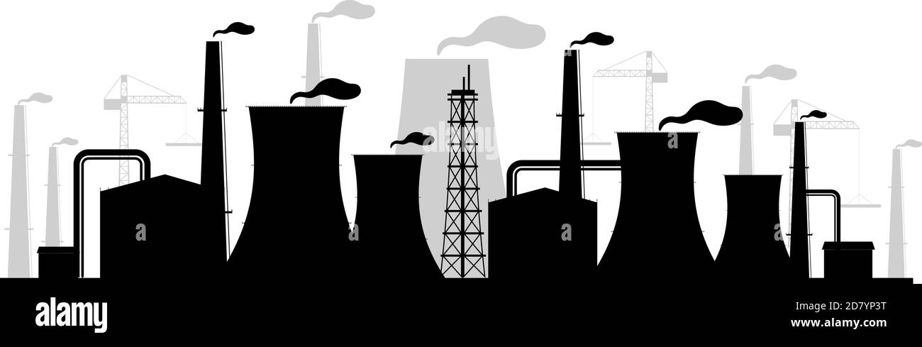 Power plant black silhouette vector illustration Stock Vector Image ...