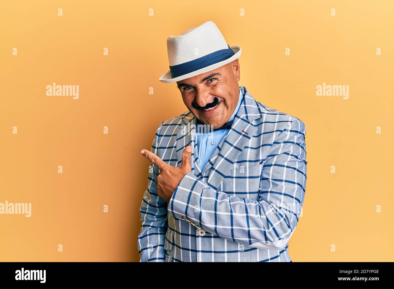 Mature middle east man with mustache wearing vintage and elegant ...