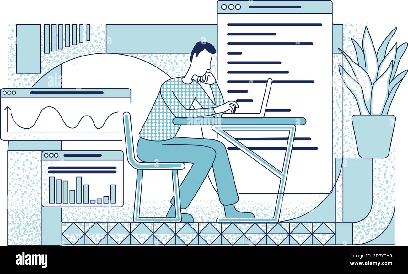 Employee at workplace silhouette vector illustration Stock Vector Image ...