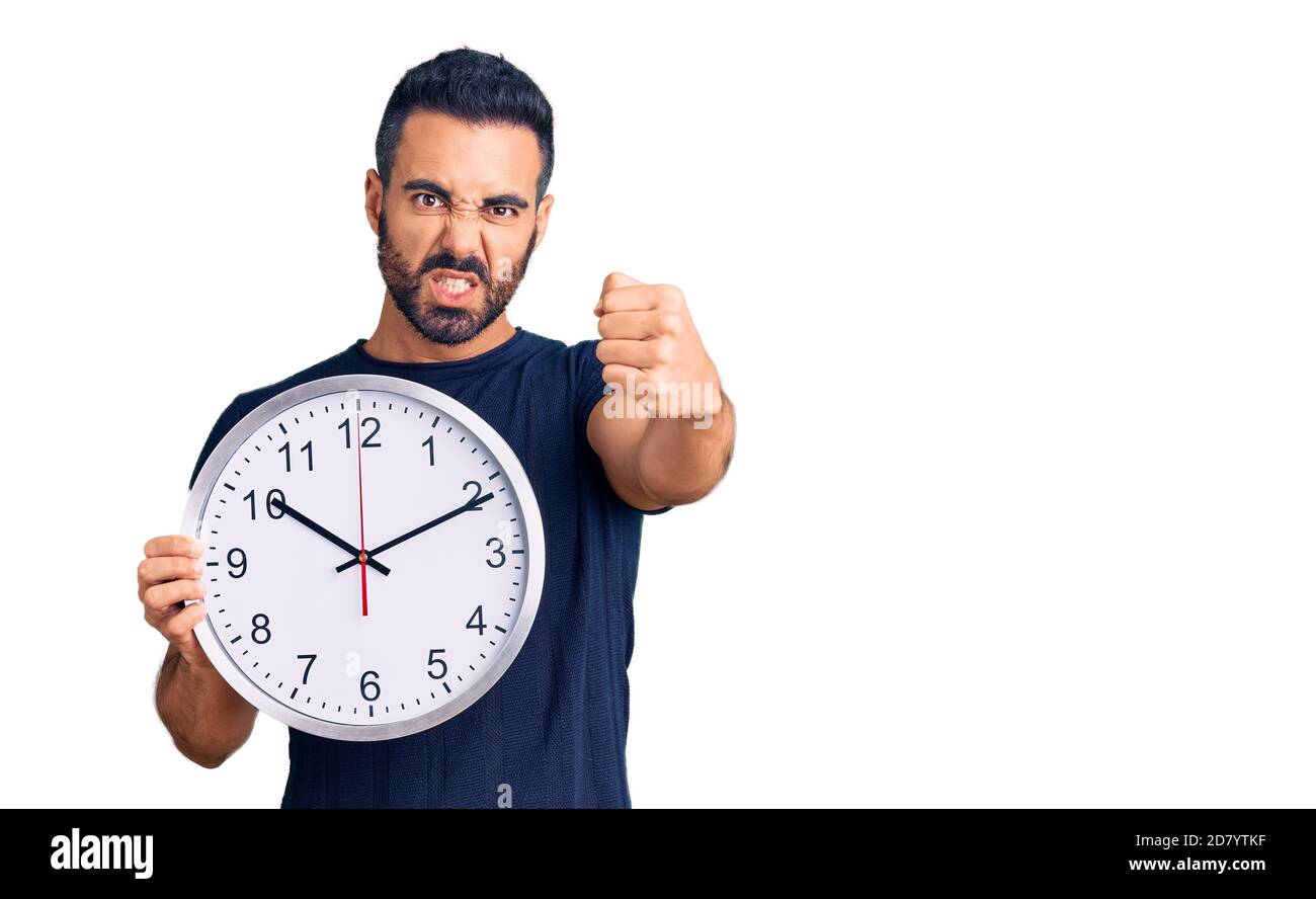 Angry man alarm clock Cut Out Stock Images & Pictures - Alamy