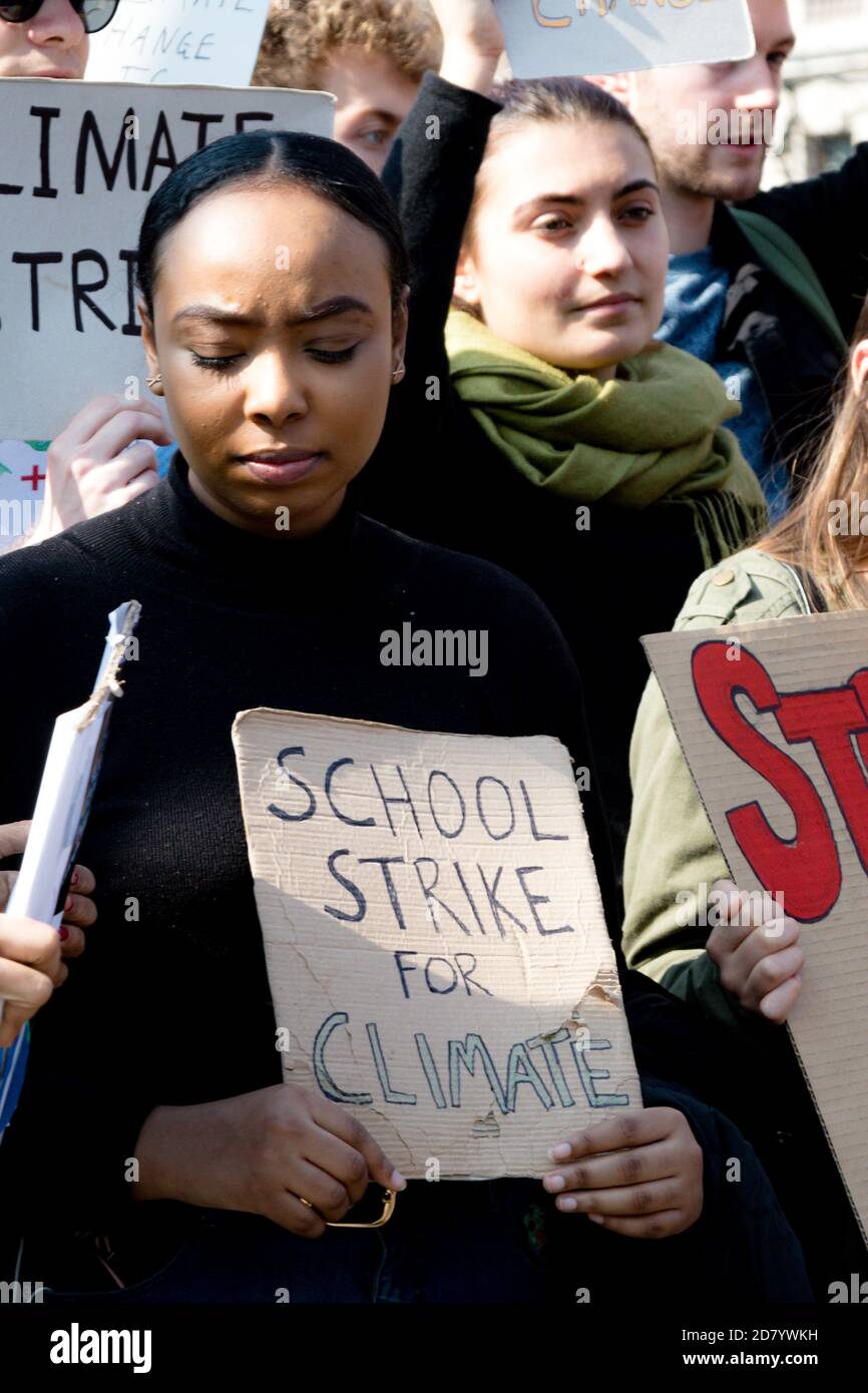 London, United Kingdom, March 29th 2019:- School aged protesters ...