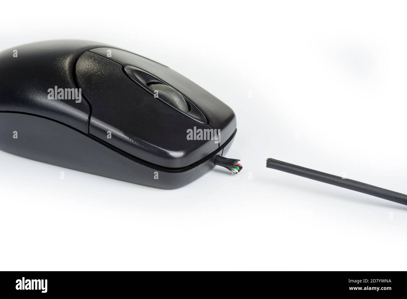 Computer mouse with cut off cable on a white Stock Photo - Alamy