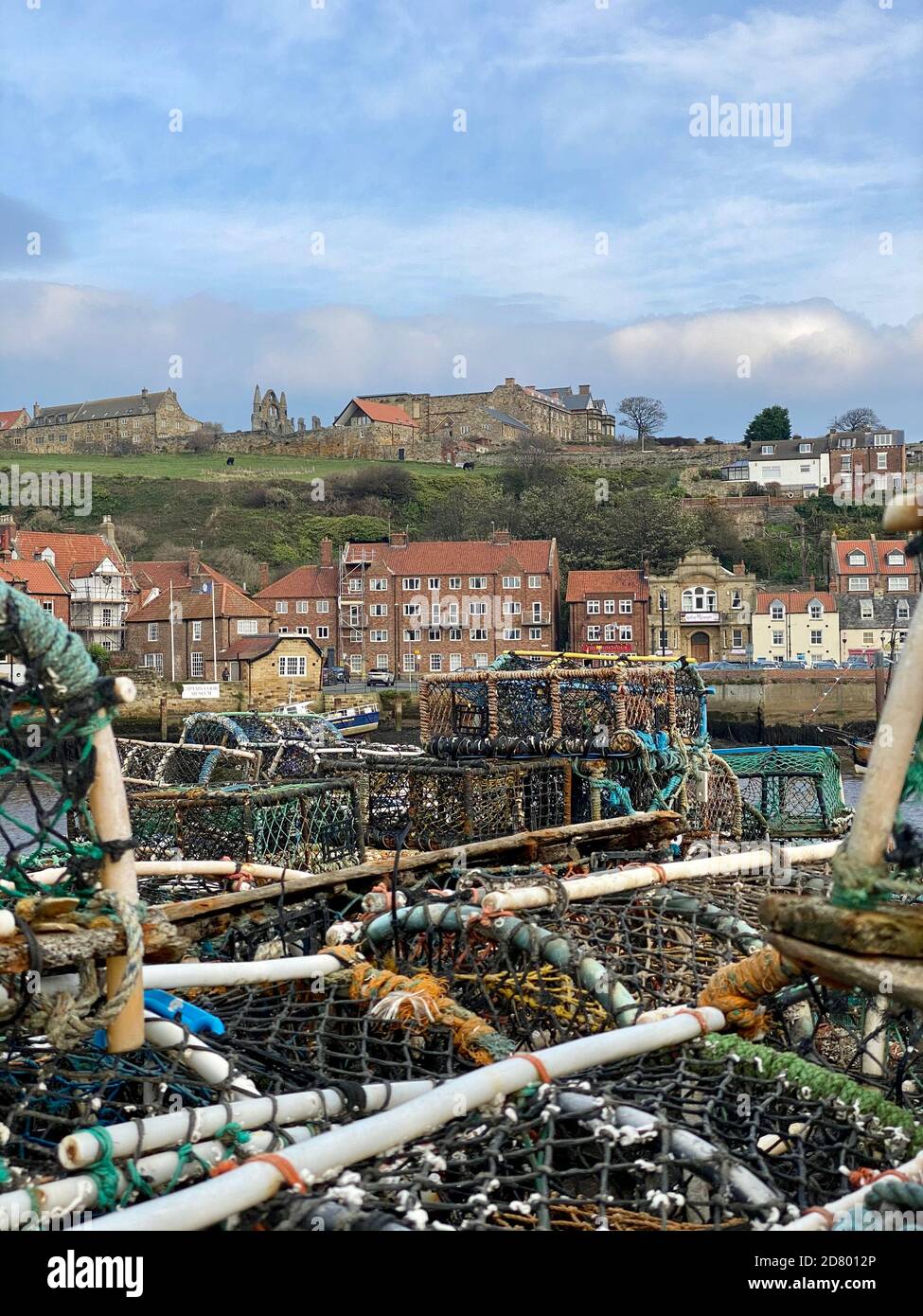 A view of Whitby Abbey from the harbour Stock Photo - Alamy