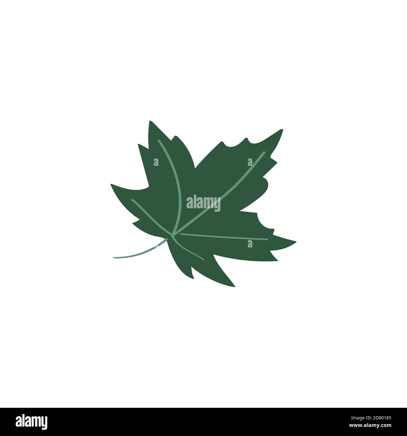 Maple leaf icon. Cute colored flat doodle vector illustration Stock ...