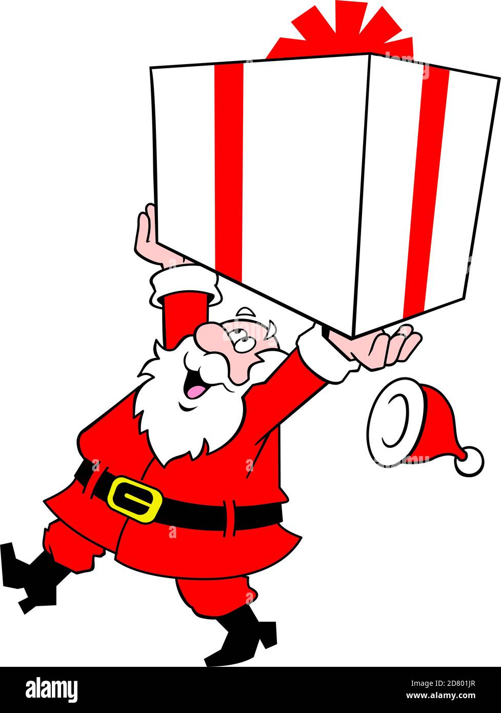 Santa with Big Present Stock Photo - Alamy
