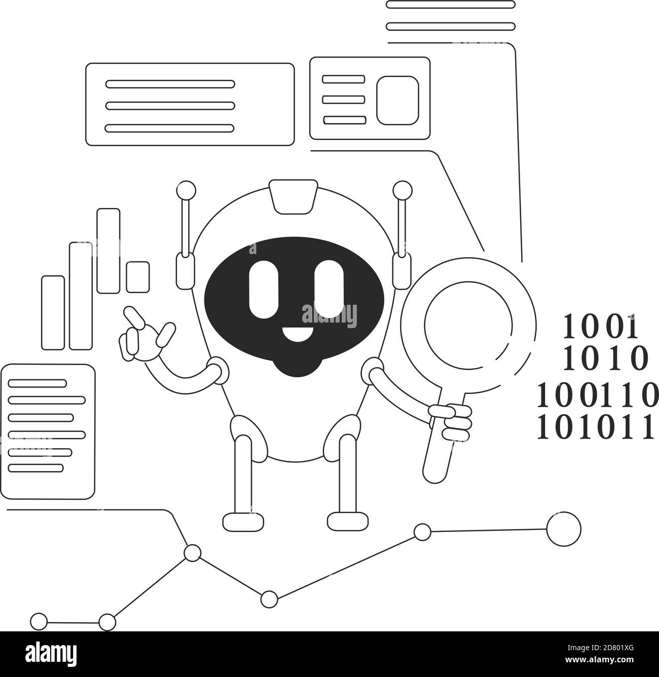 Web crawl bot thin line concept vector illustration Stock Vector Image ...