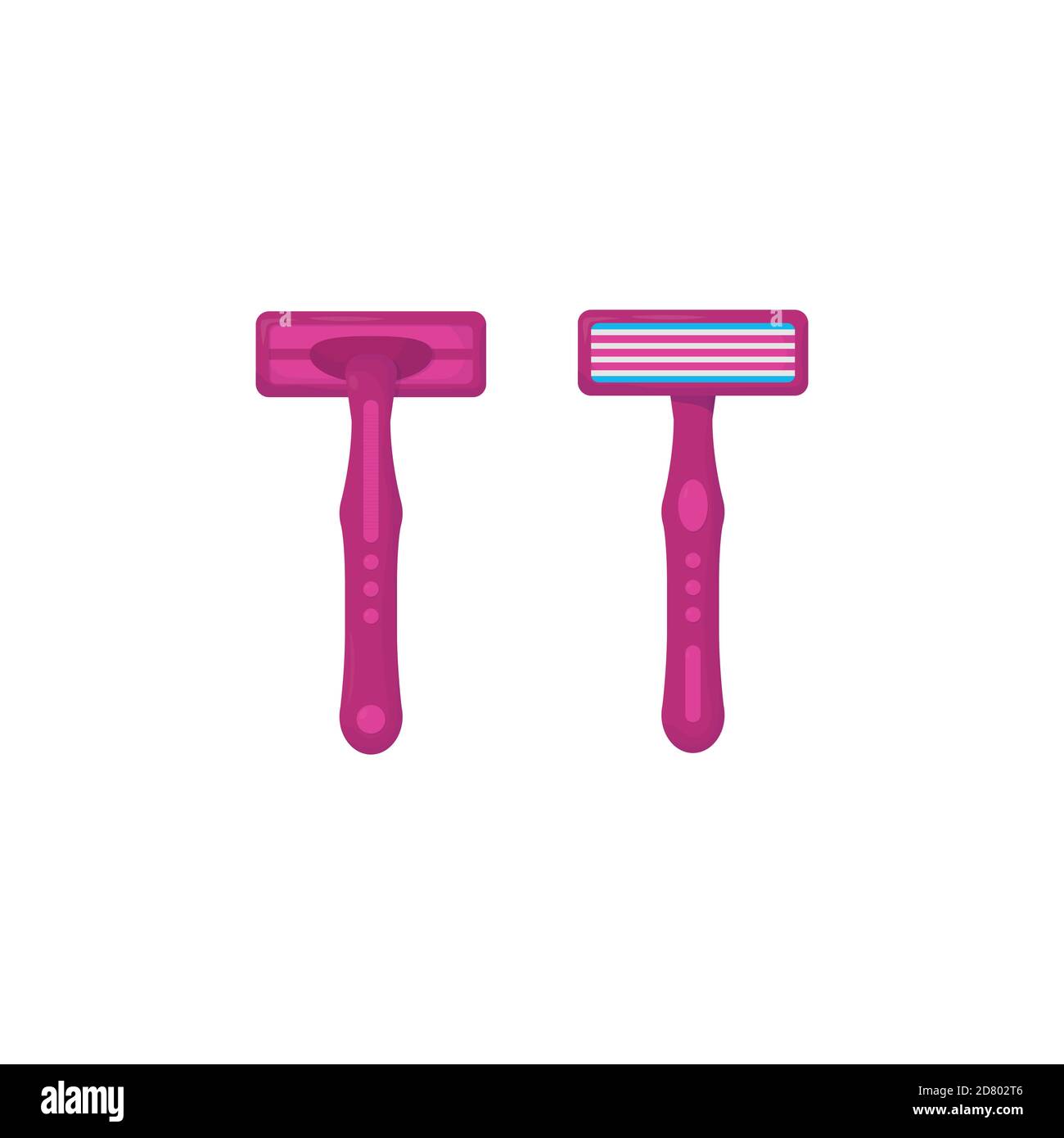 Pink razor front and back view Stock Vector Image & Art - Alamy