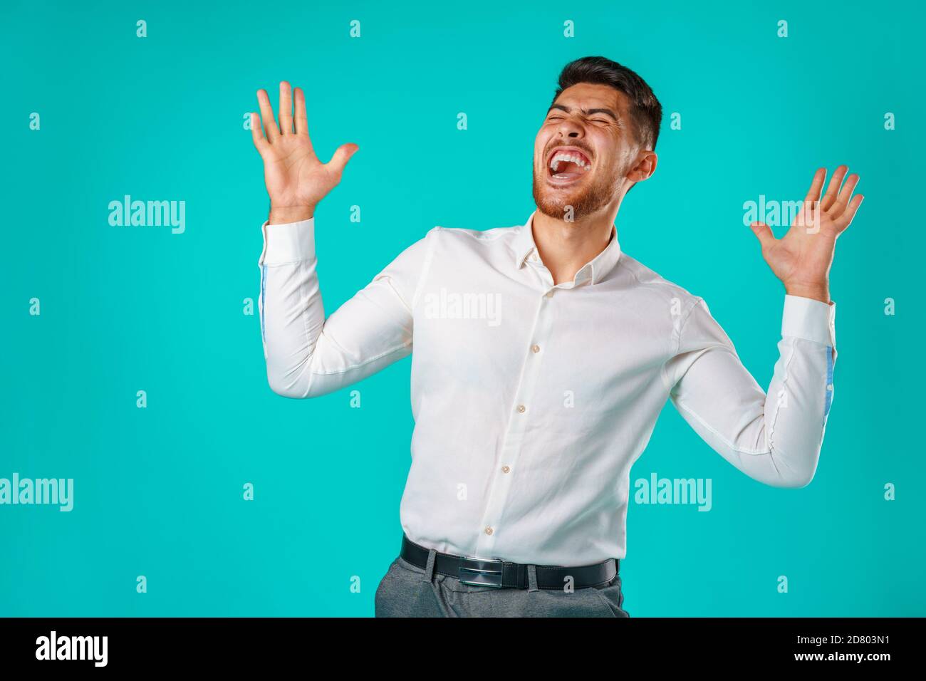 Angry furious hispanic man in rage portrait Stock Photo - Alamy