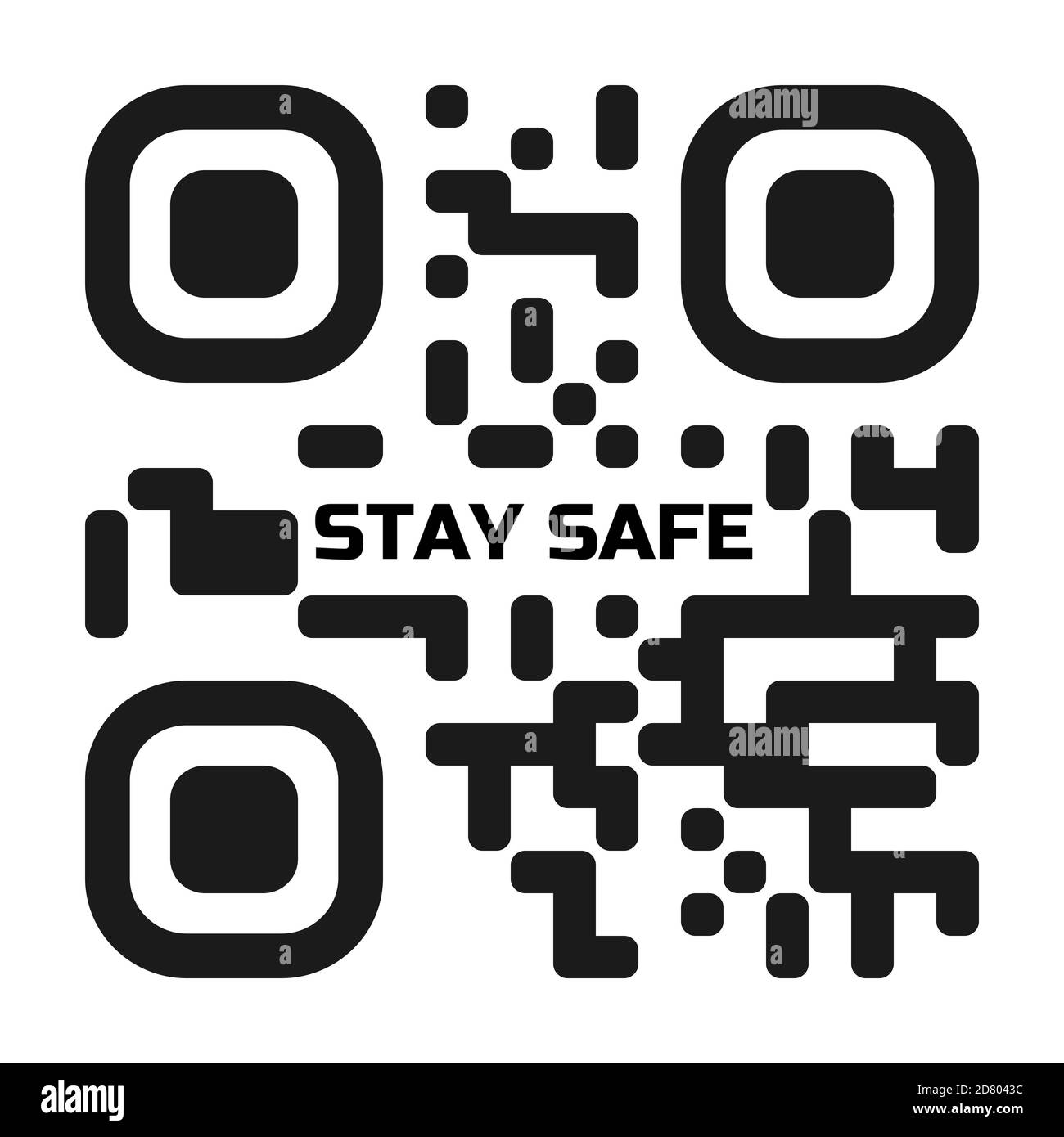 Black QR code with Stay Safe sign, vector illustration Stock Vector ...