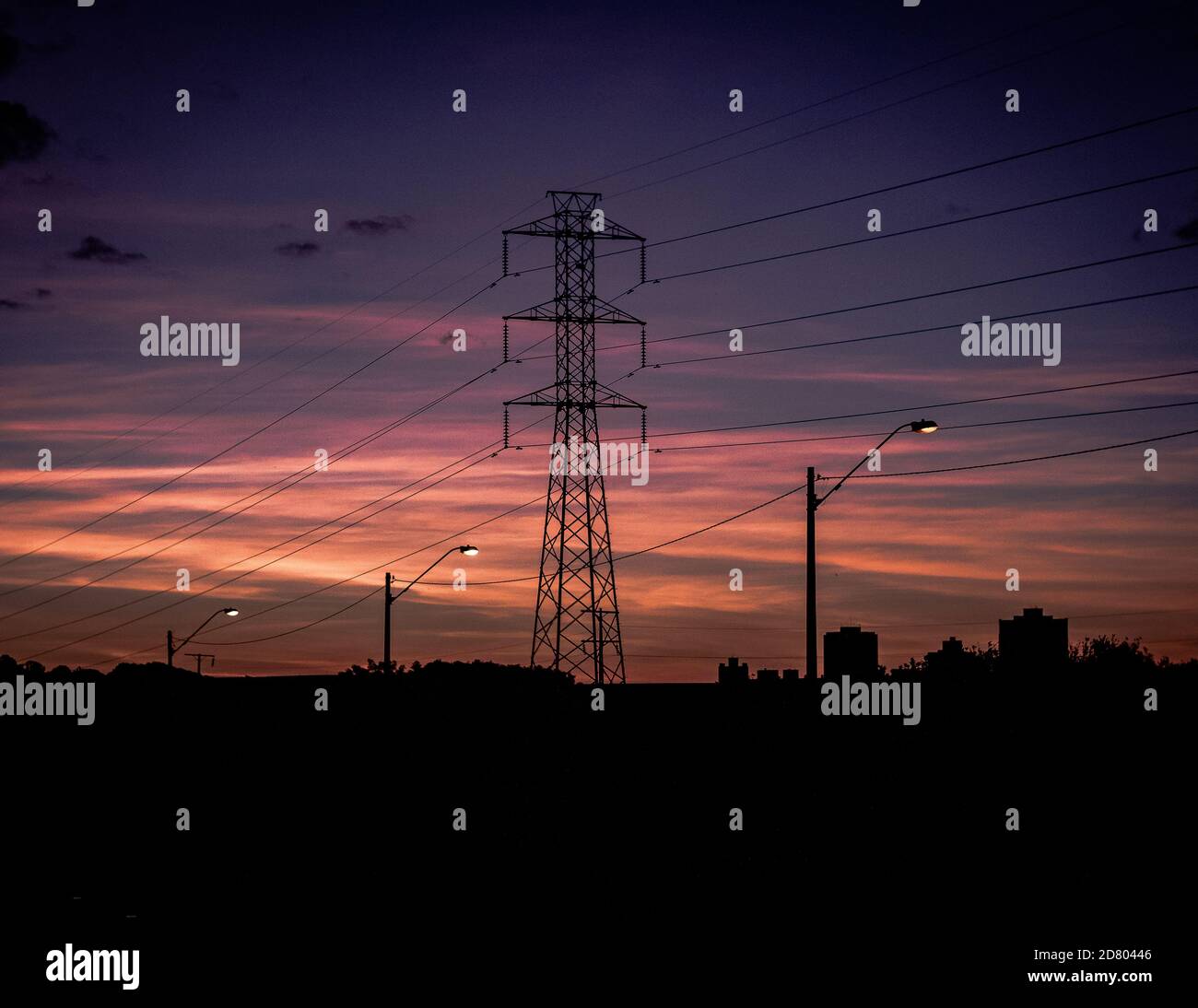 Pylons sky sunset sunrise hi-res stock photography and images - Alamy