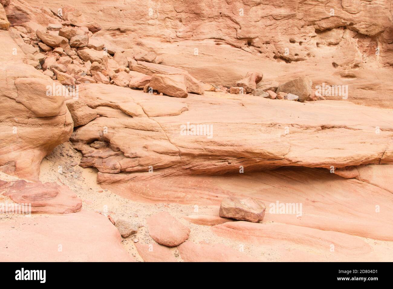 Natural texture of red rocks. Colored canyon, Egypt, desert, the Sinai ...