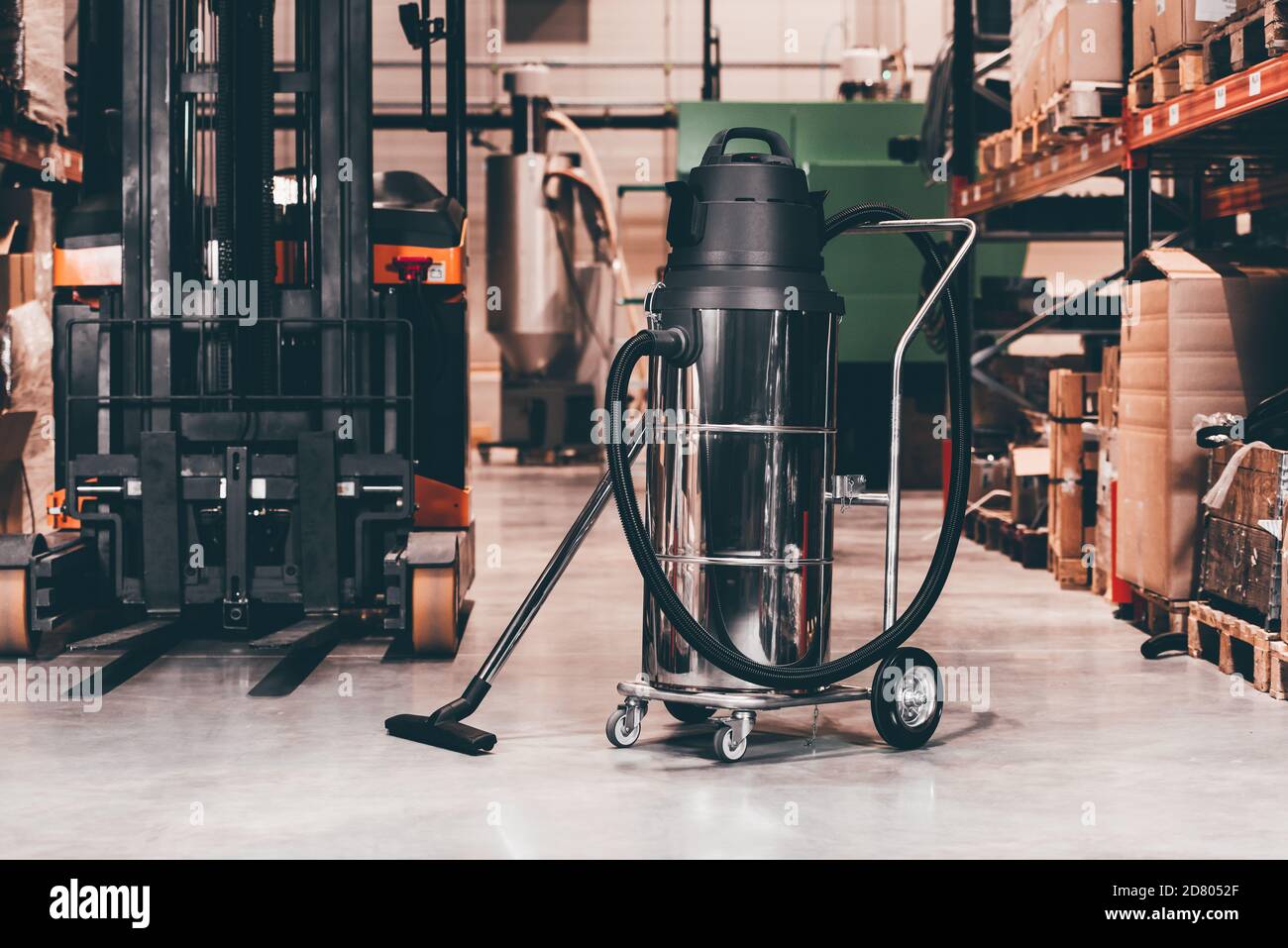 cleaning machine professional. industrial vacuum cleaners on a factory ...