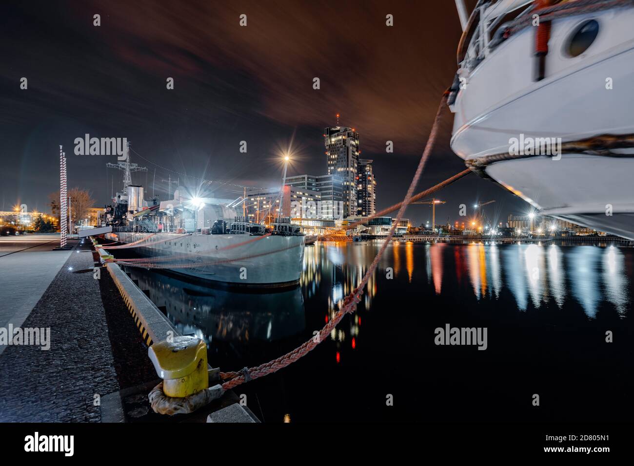 Gdynia night panorama Stock Photo - Alamy
