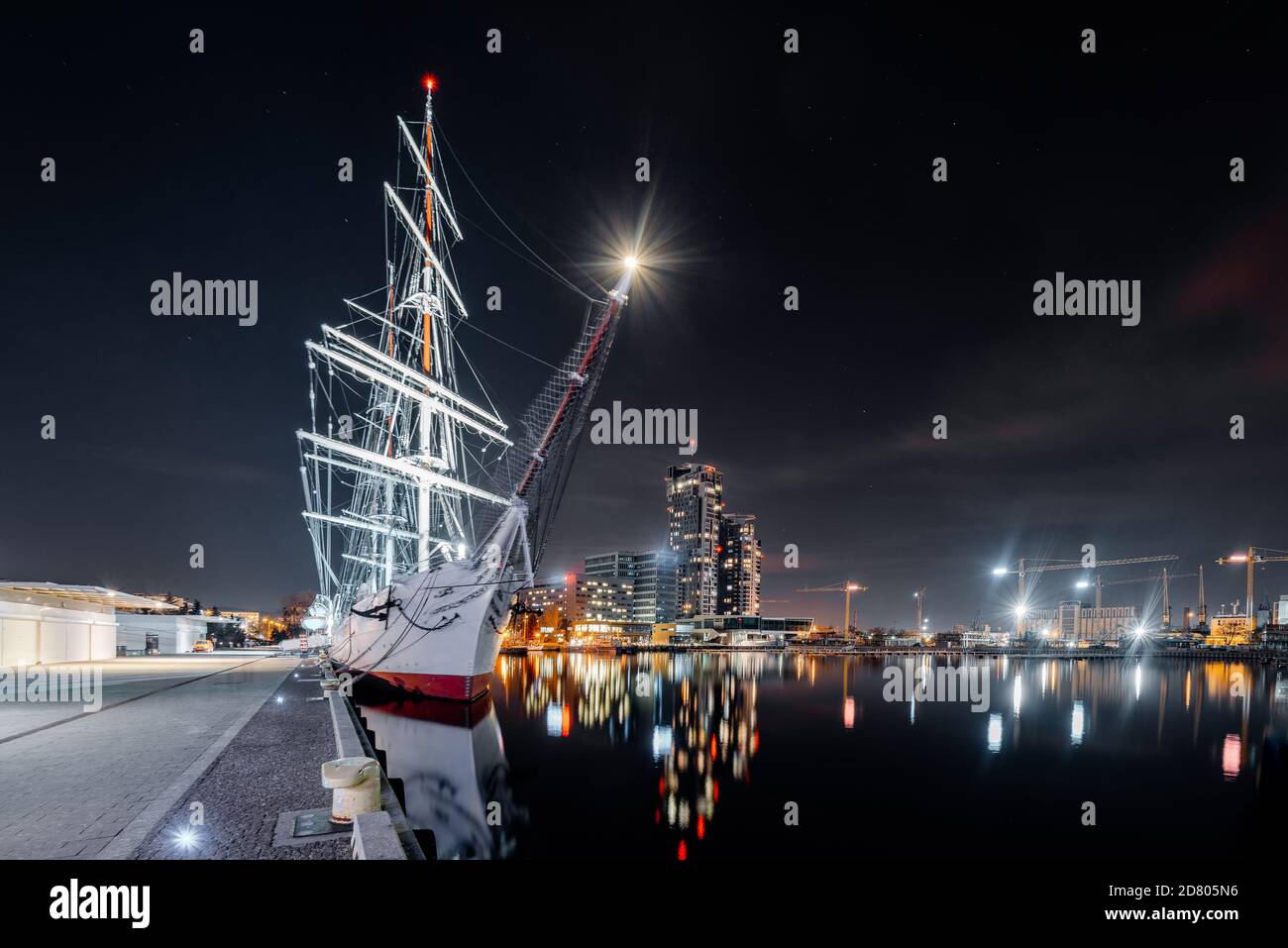 Gdynia night panorama Stock Photo - Alamy
