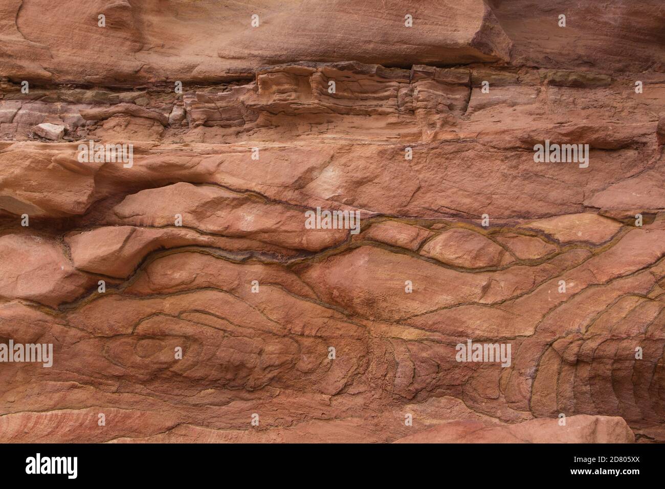 Natural texture of red rocks. Colored canyon, Egypt, desert, the Sinai ...